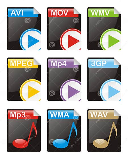 Multimedia Files stock illustration. Illustration of text - 11074801