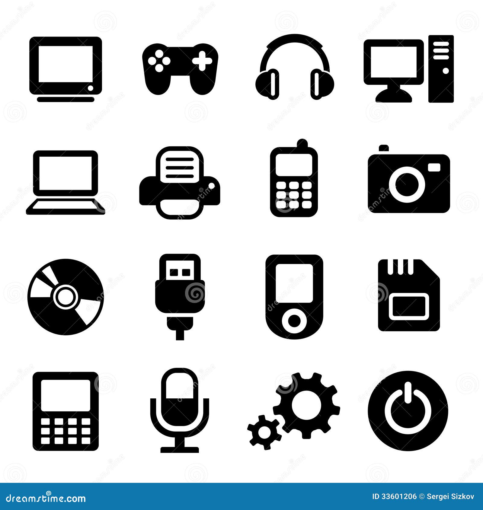 Multimedia Gadget Icons Set Stock Vector - Illustration of global ...