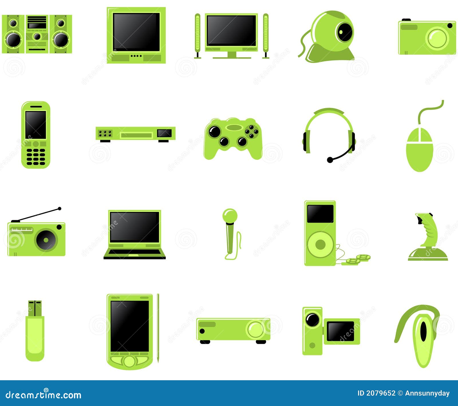 Multimedia icon set stock illustration. Illustration of recorder - 2079652