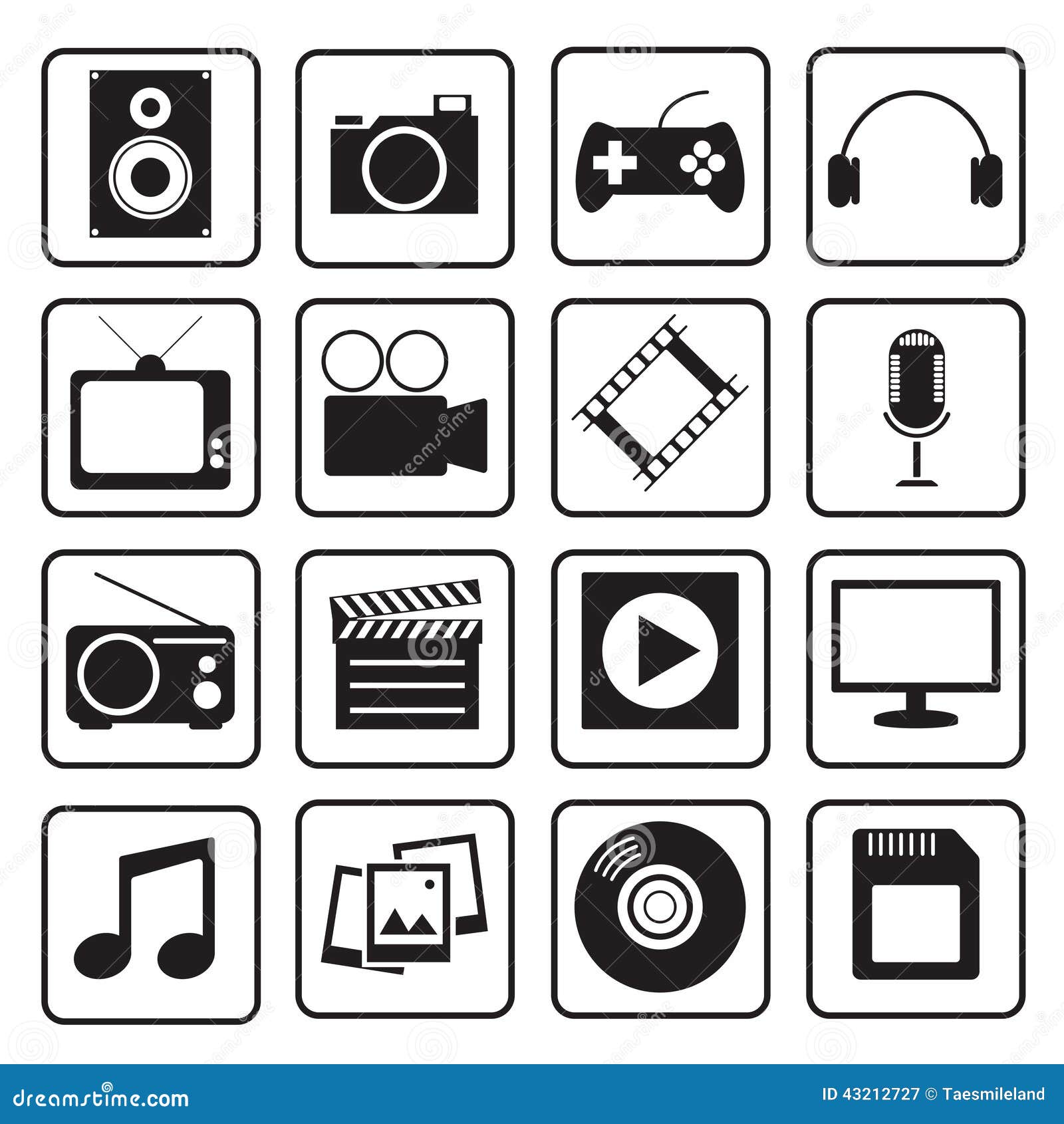 Multimedia icon stock vector. Illustration of design - 43212727