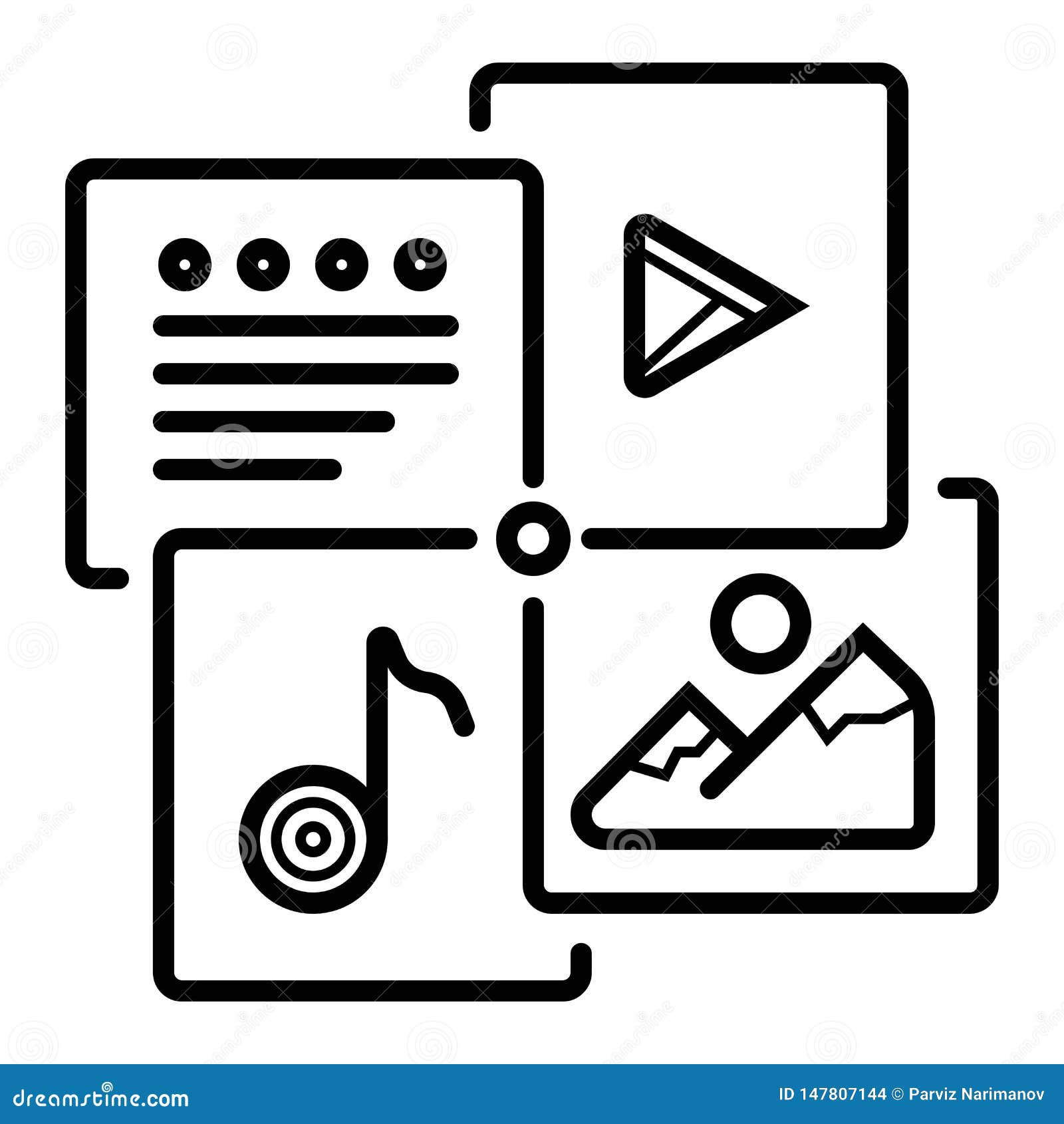 Multimedia icon vector stock vector. Illustration of music - 147807144 Multimedia icon vector stock vector. Illustration of music - 147807144