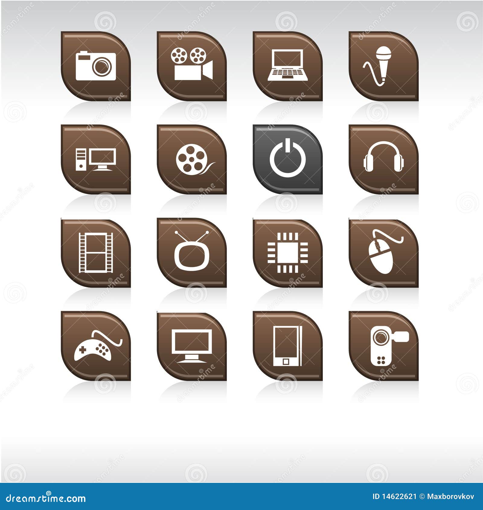 Multimedia icons. stock vector. Illustration of design - 14622621