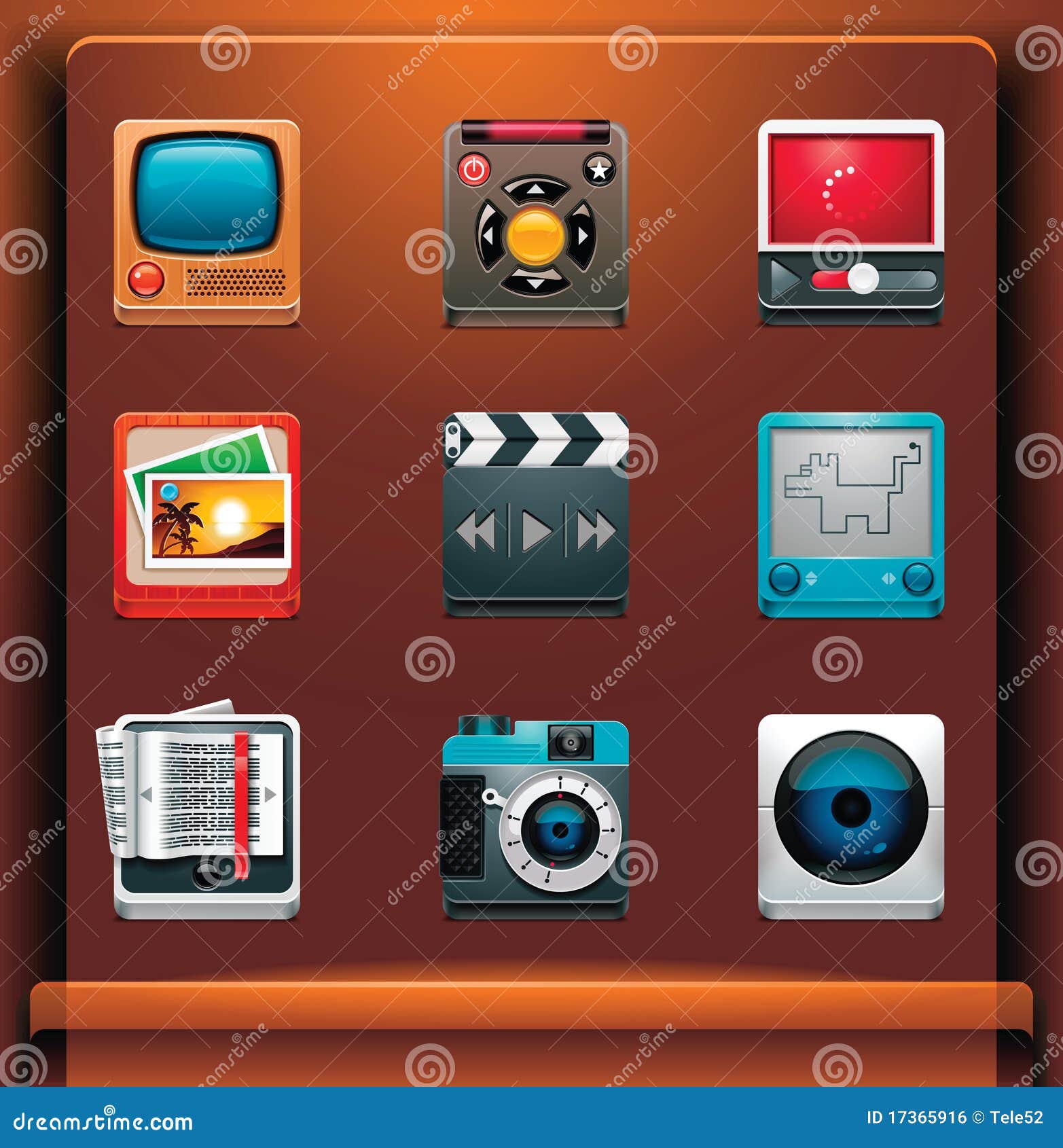 Multimedia icons stock vector. Illustration of control - 17365916