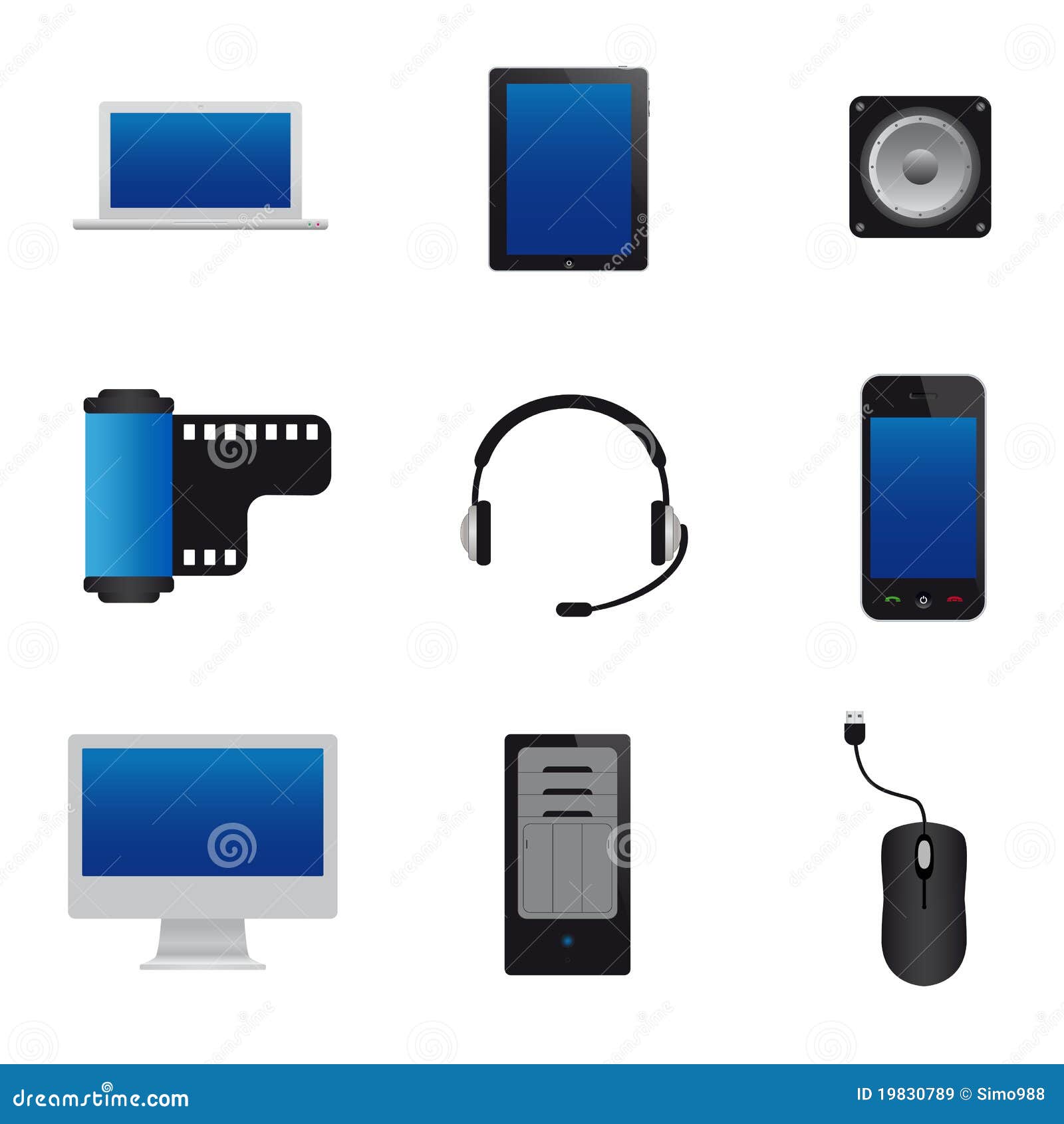 Multimedia Icons, Functional And Indicating Icons For Digital Devices ...