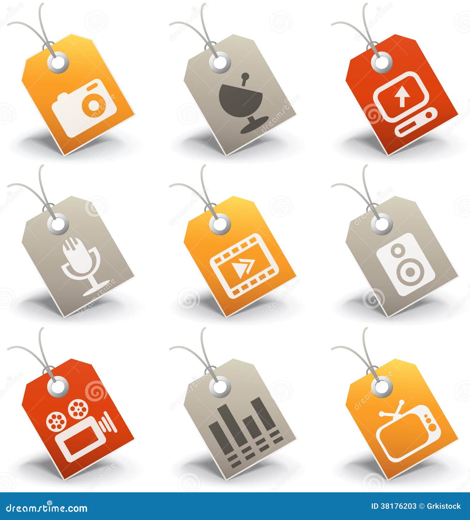 Multimedia icons stock vector. Illustration of silver - 38176203