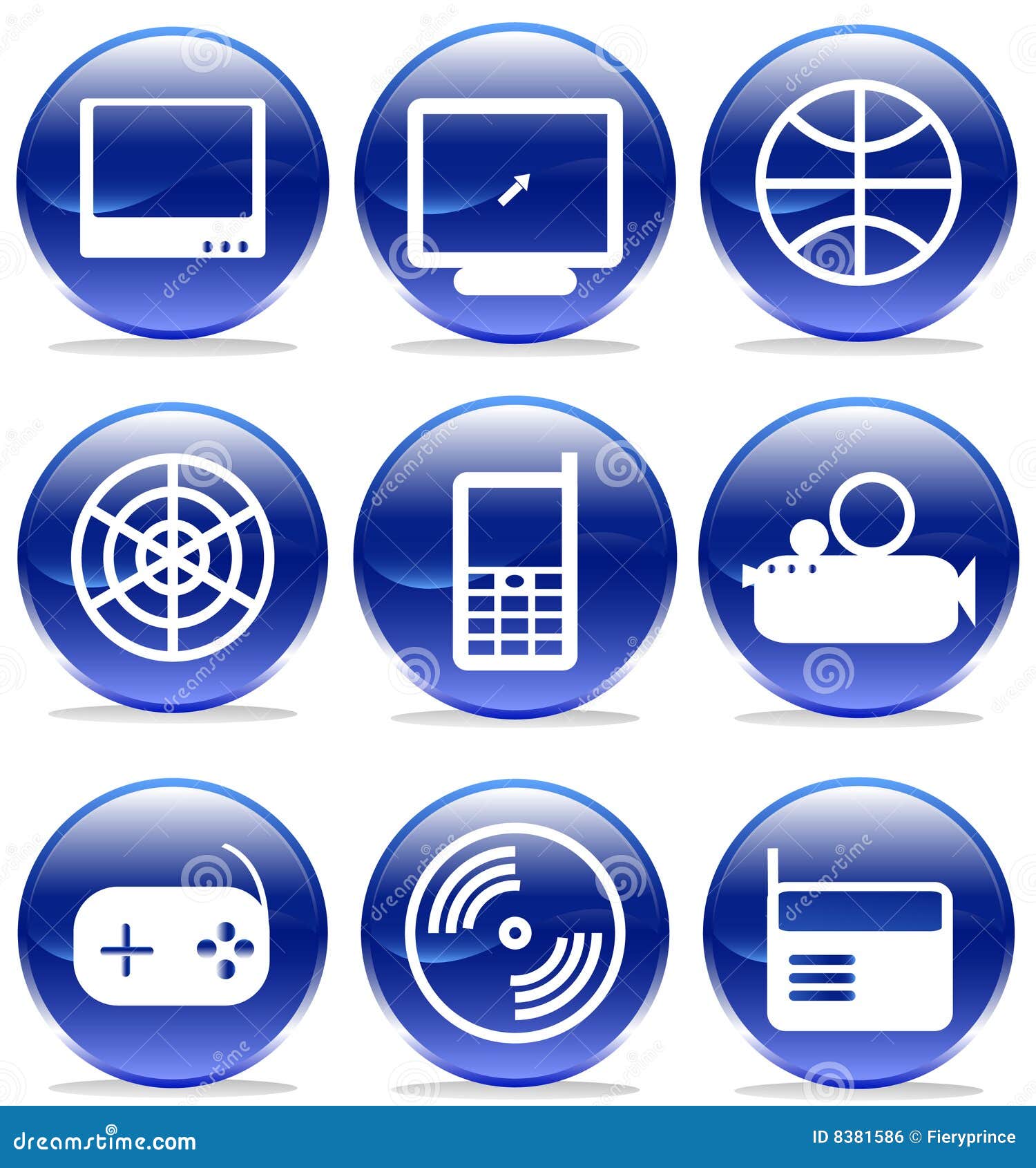 Multimedia icons, stock vector. Illustration of computer - 8381586