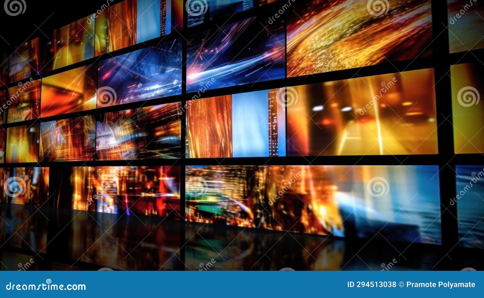 Multimedia Images on Different Television Screens Stock Illustration ...