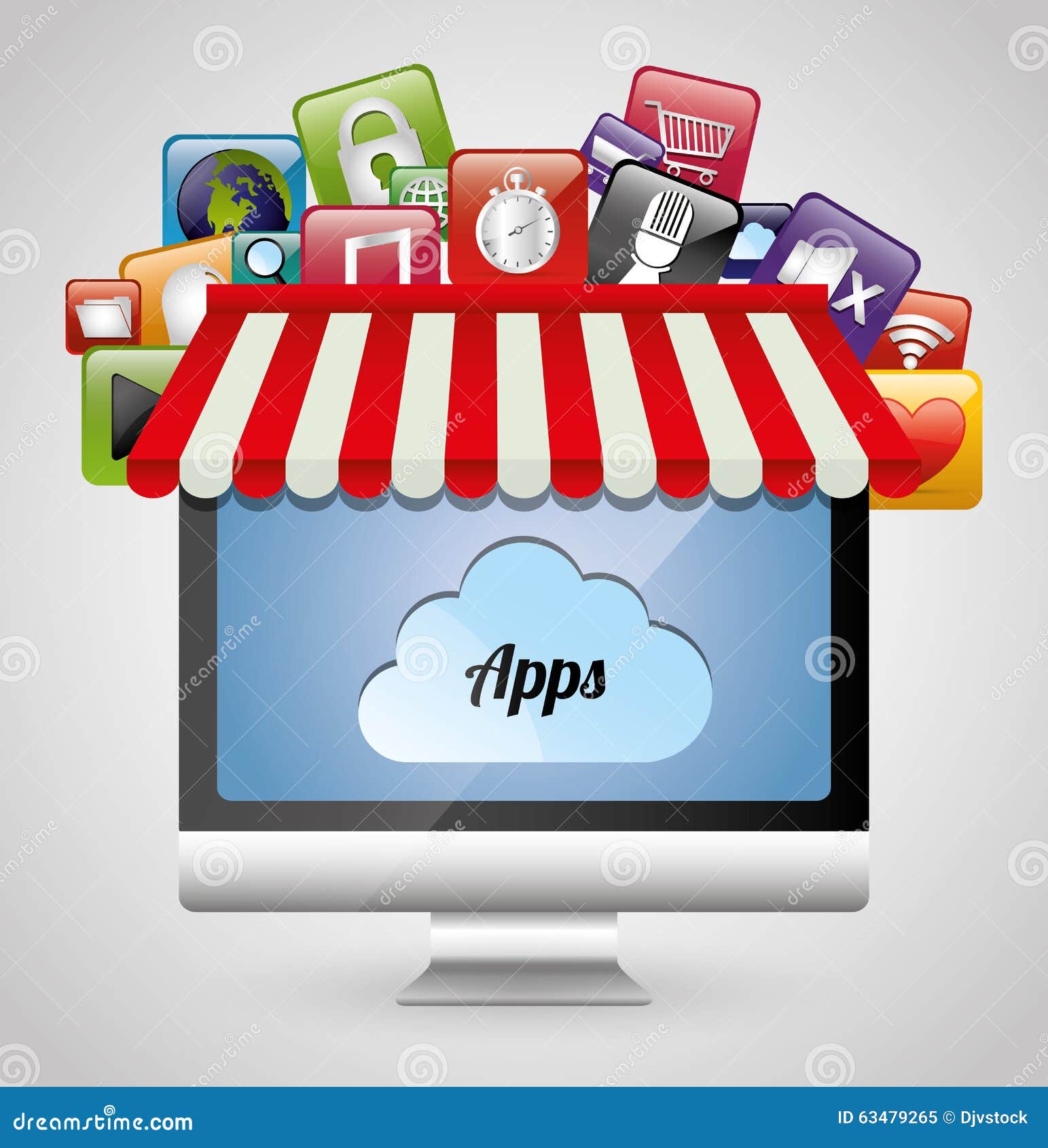 Multimedia Mobile Applications Stock Vector - Illustration of ...