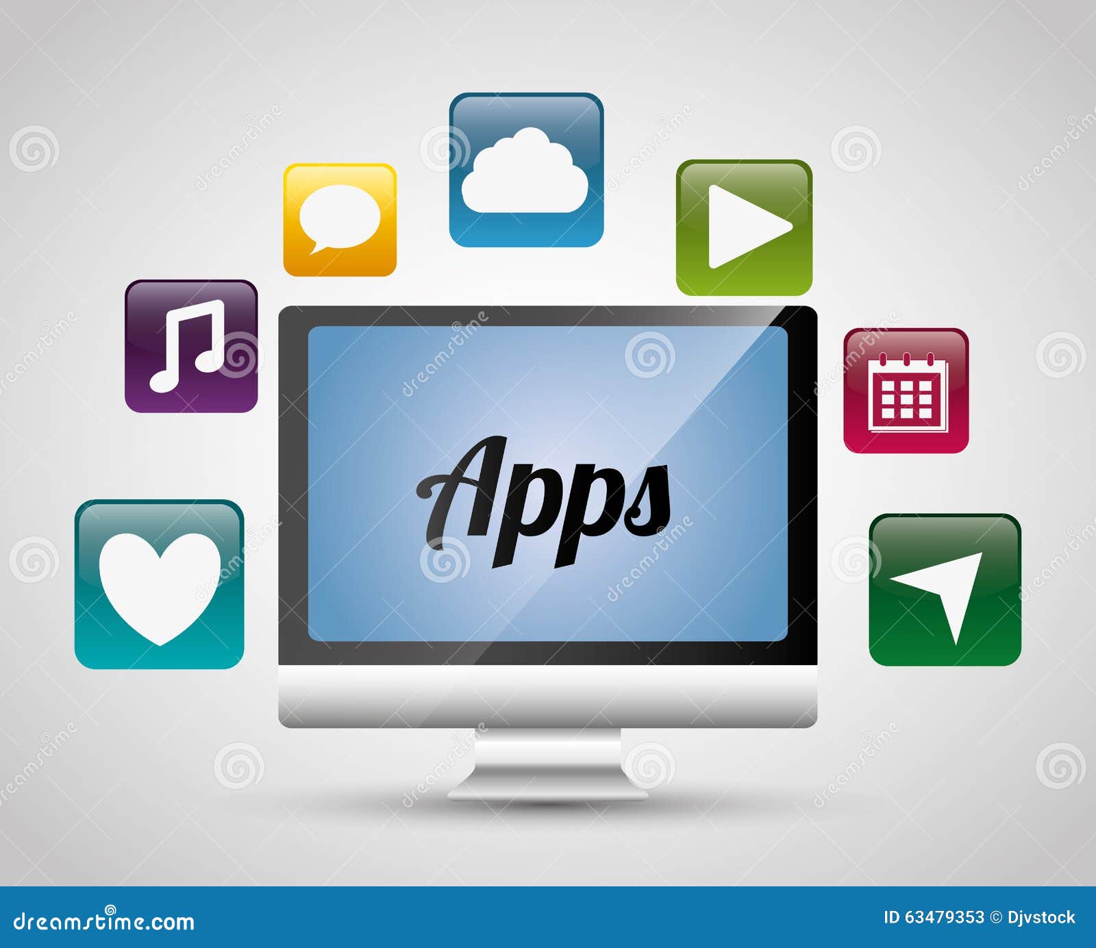 Multimedia Mobile Applications Stock Vector - Illustration of digital ...