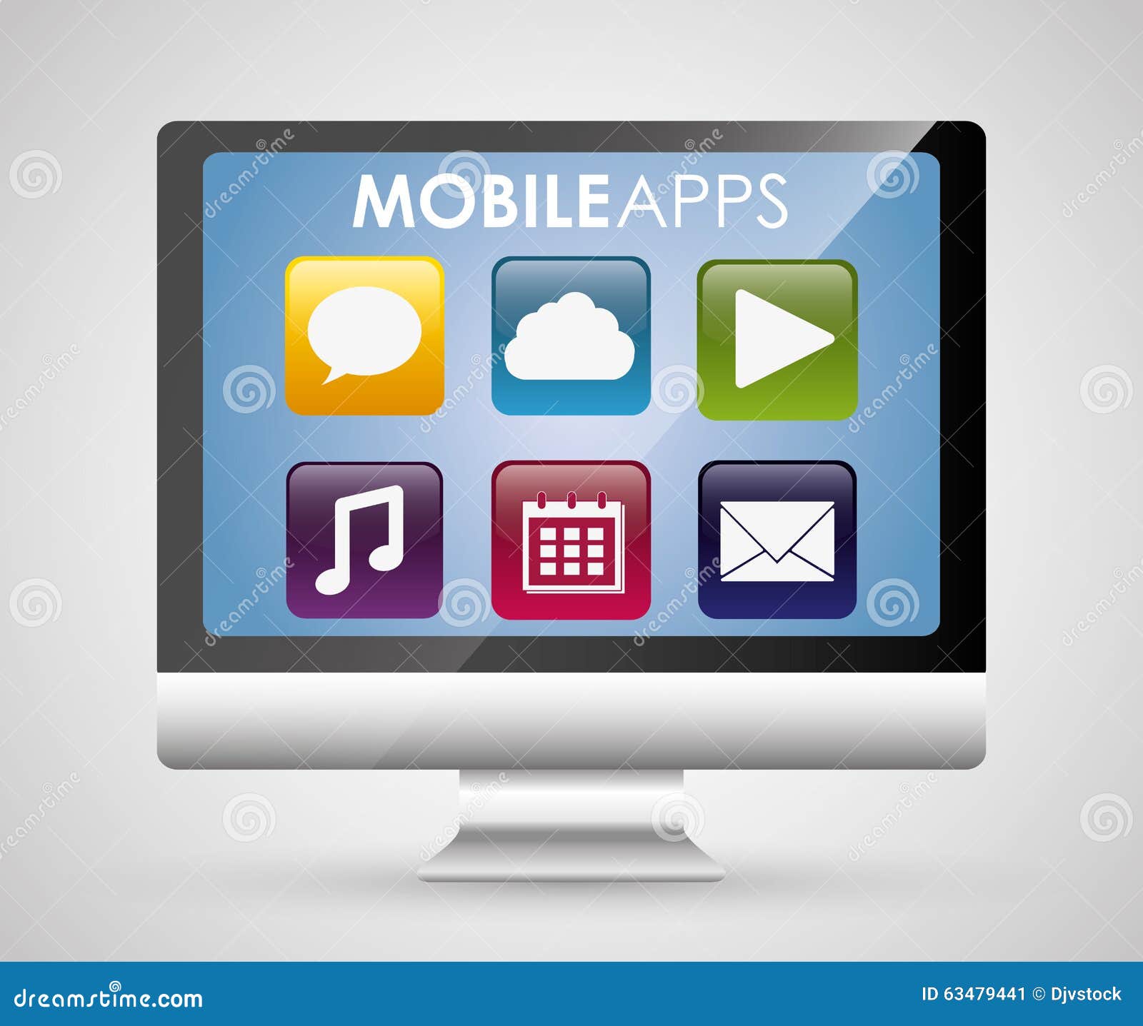 Multimedia Mobile Applications Stock Vector - Illustration of object ...