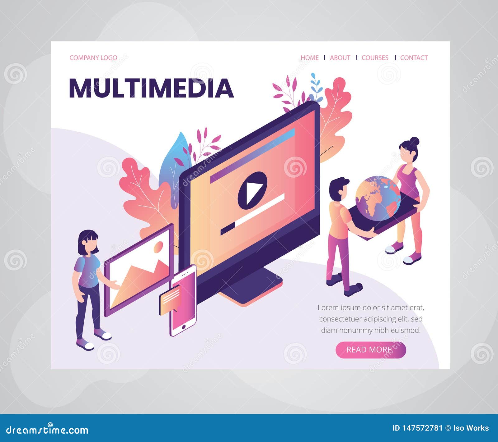 Multimedia Music Player Isometric Artwork Concept Stock Illustration ...