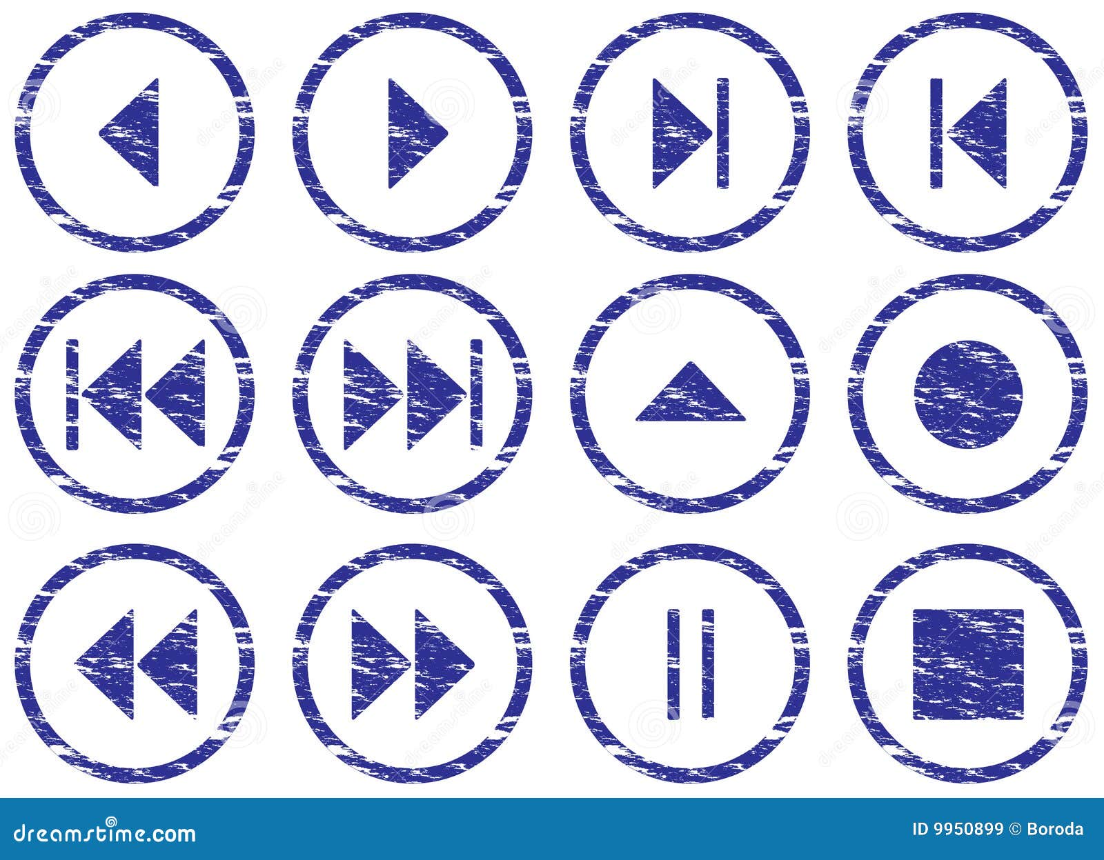 Multimedia Navigation Buttons Set. Stock Vector - Illustration of music ...