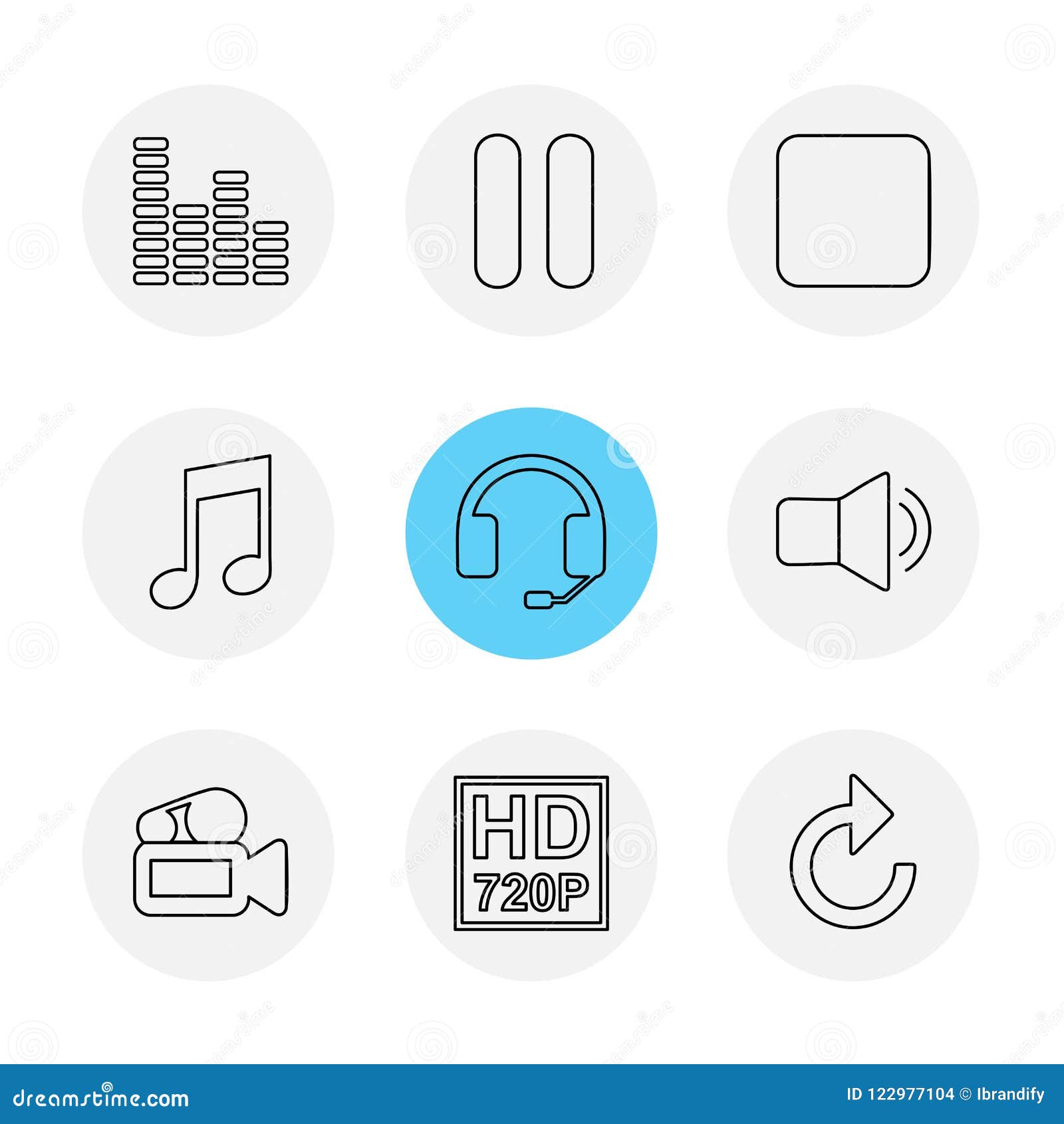 Multimedia , Play, Pause , Volume , Sound , Microphone , Eps Ic Stock ...