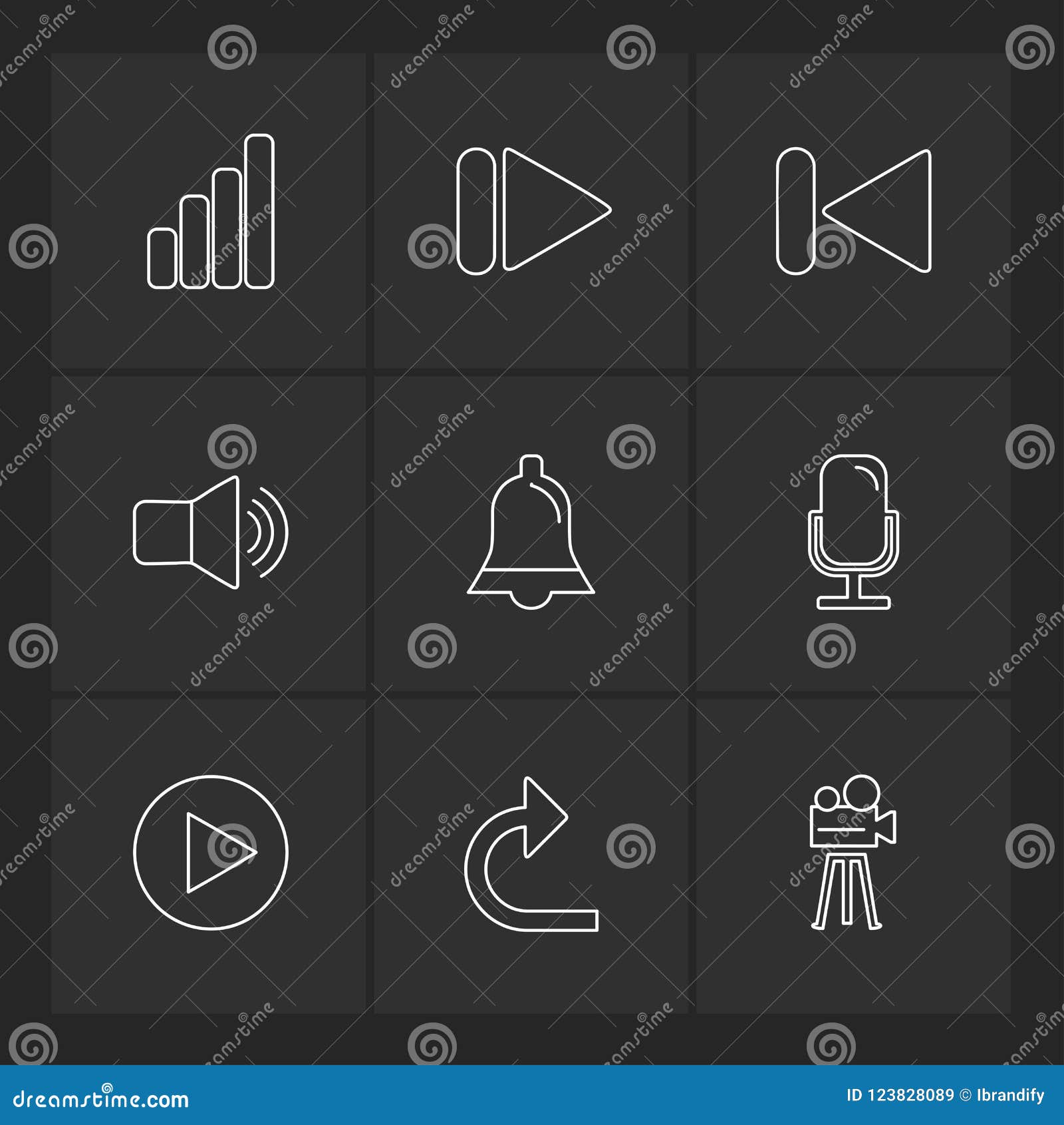 Multimedia , Play, Pause , Volume , Sound , Microphone , Eps Ic Stock ...