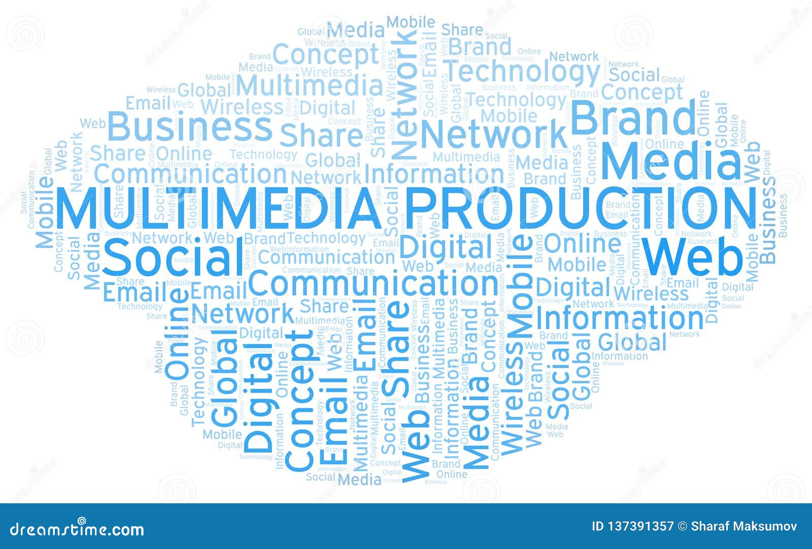 Multimedia Production Word Cloud Stock Illustration - Illustration of ...