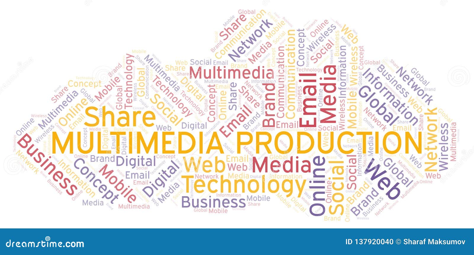 Multimedia Production Word Cloud Stock Illustration - Illustration of ...