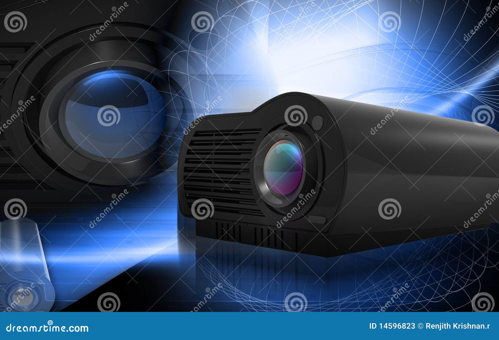 Multimedia Projector stock illustration. Illustration of lens - 14596823