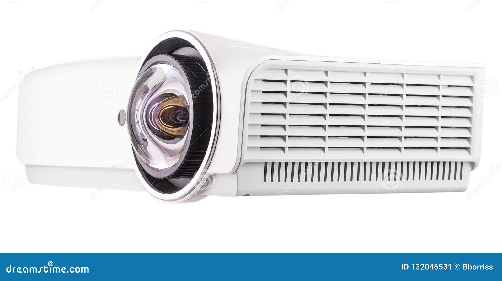 Multimedia Projector Isolated on White Background Stock Image - Image ...