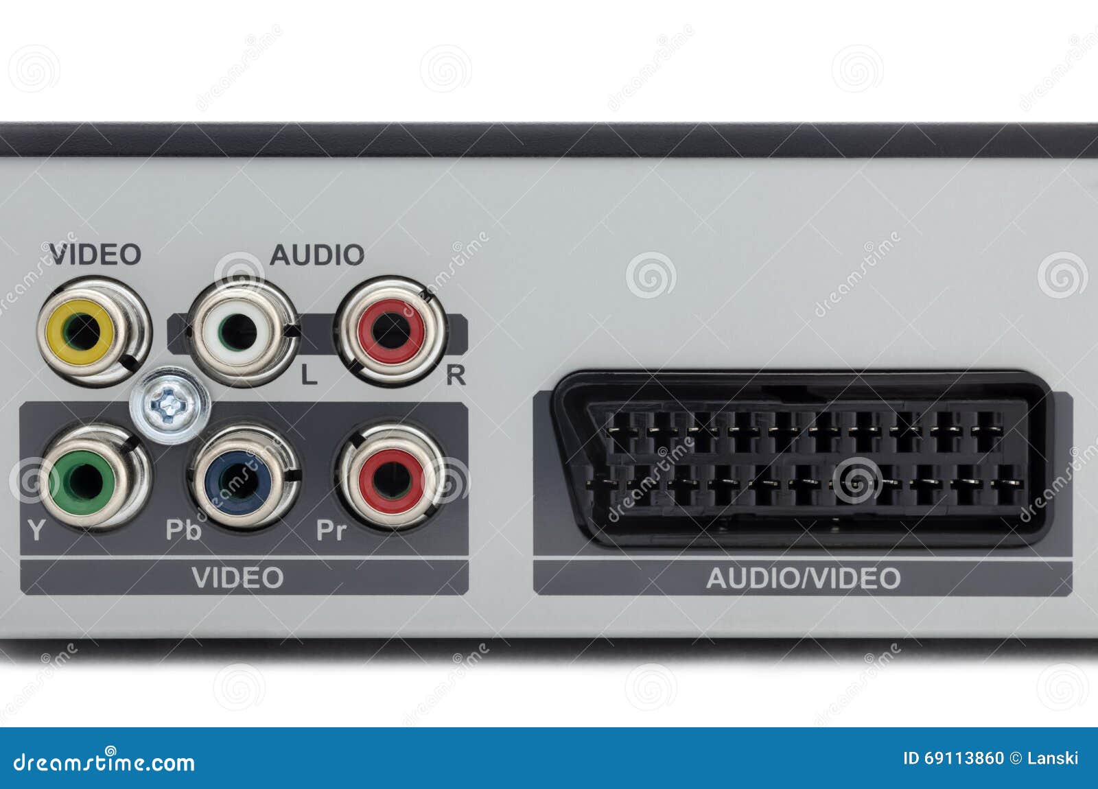 Multimedia Receiver Back Panel Stock Photo - Image of stereo, input ...