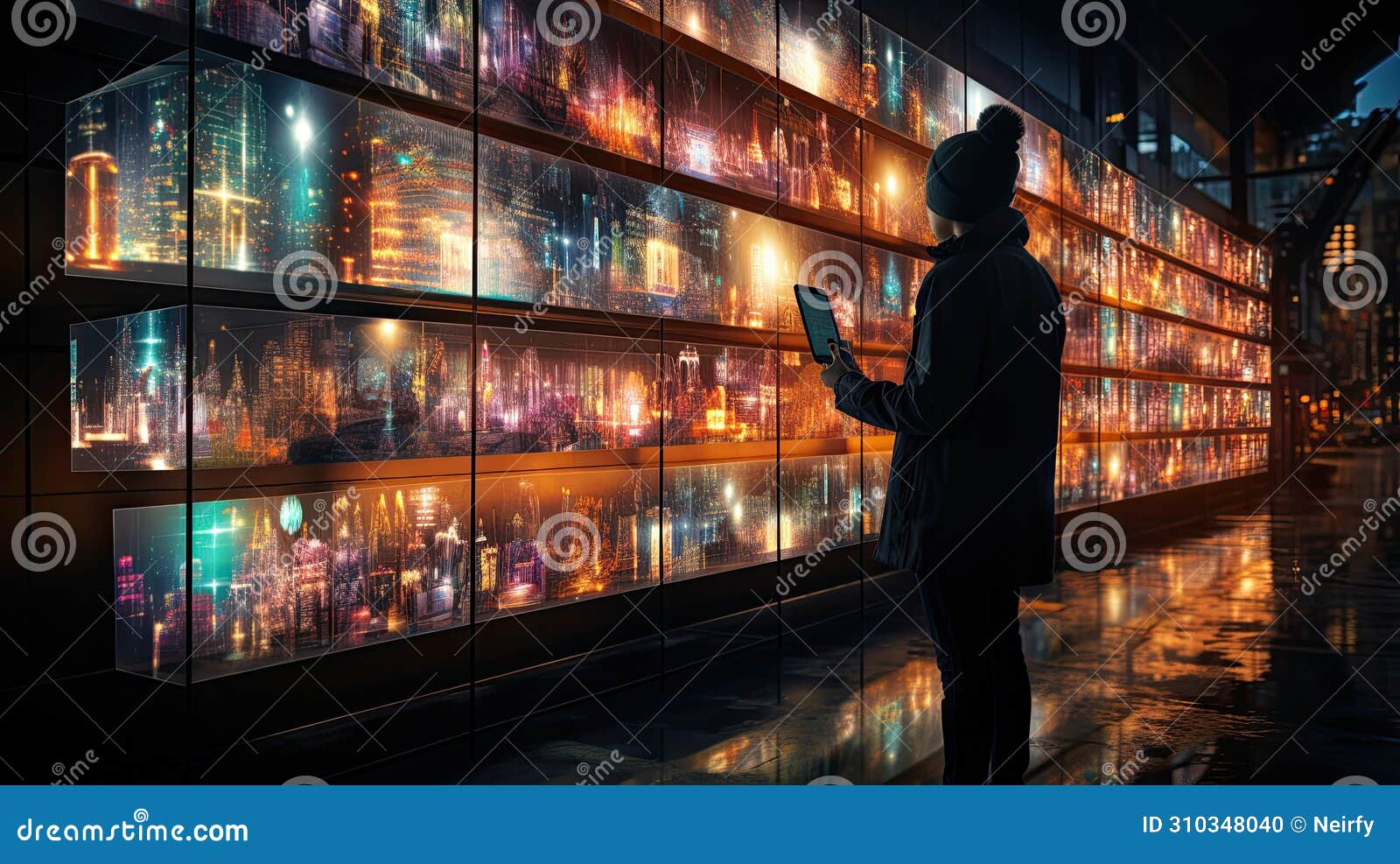 Multimedia Screens. Technology and Cyberspace Concept with Images on ...