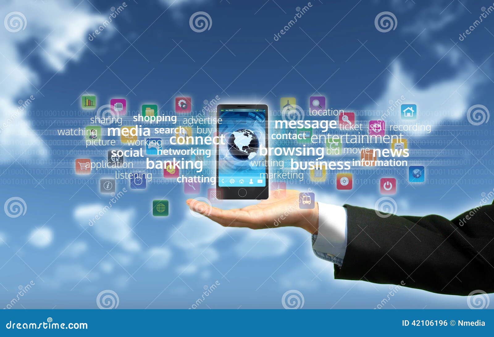 Multimedia Smart Phone stock photo. Image of application - 42106196
