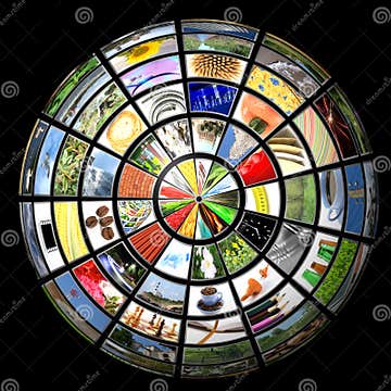 Multimedia sphere stock illustration. Illustration of center - 11740757