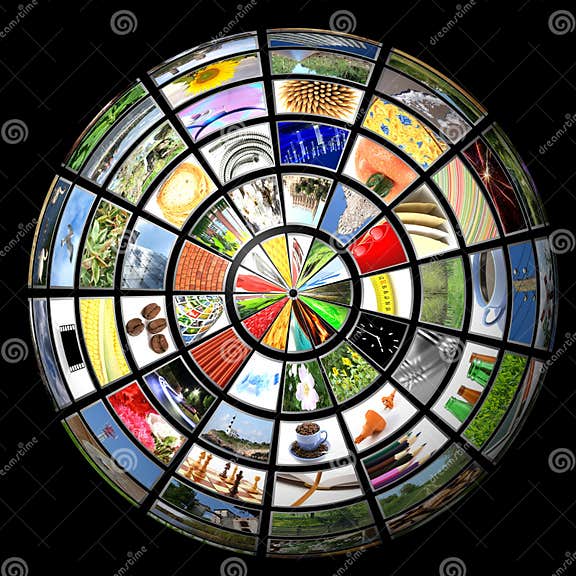 Multimedia sphere stock illustration. Illustration of center - 11740757