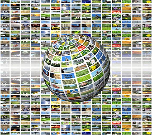 Multimedia sphere stock illustration. Illustration of globalization ...