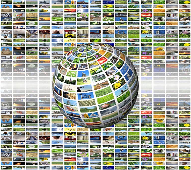 Multimedia sphere stock illustration. Illustration of globalization ...