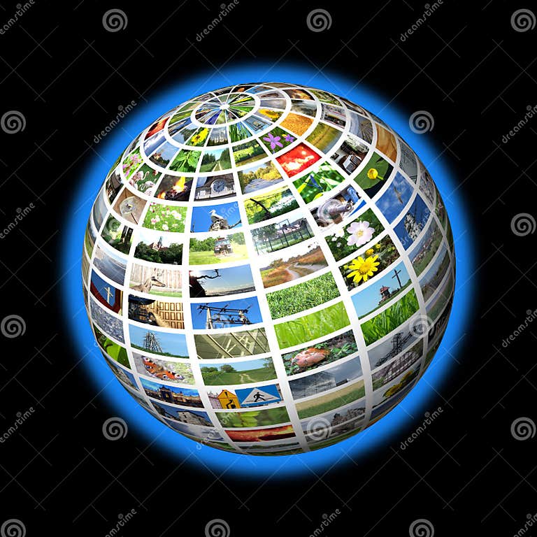 Multimedia sphere stock illustration. Illustration of earth - 11742178