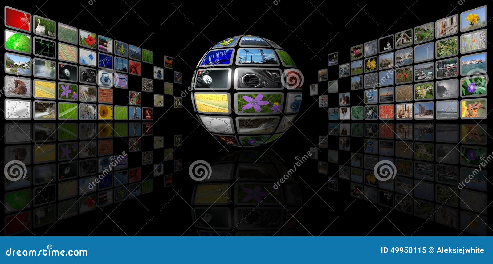 Multimedia sphere stock illustration. Illustration of entertainment ...