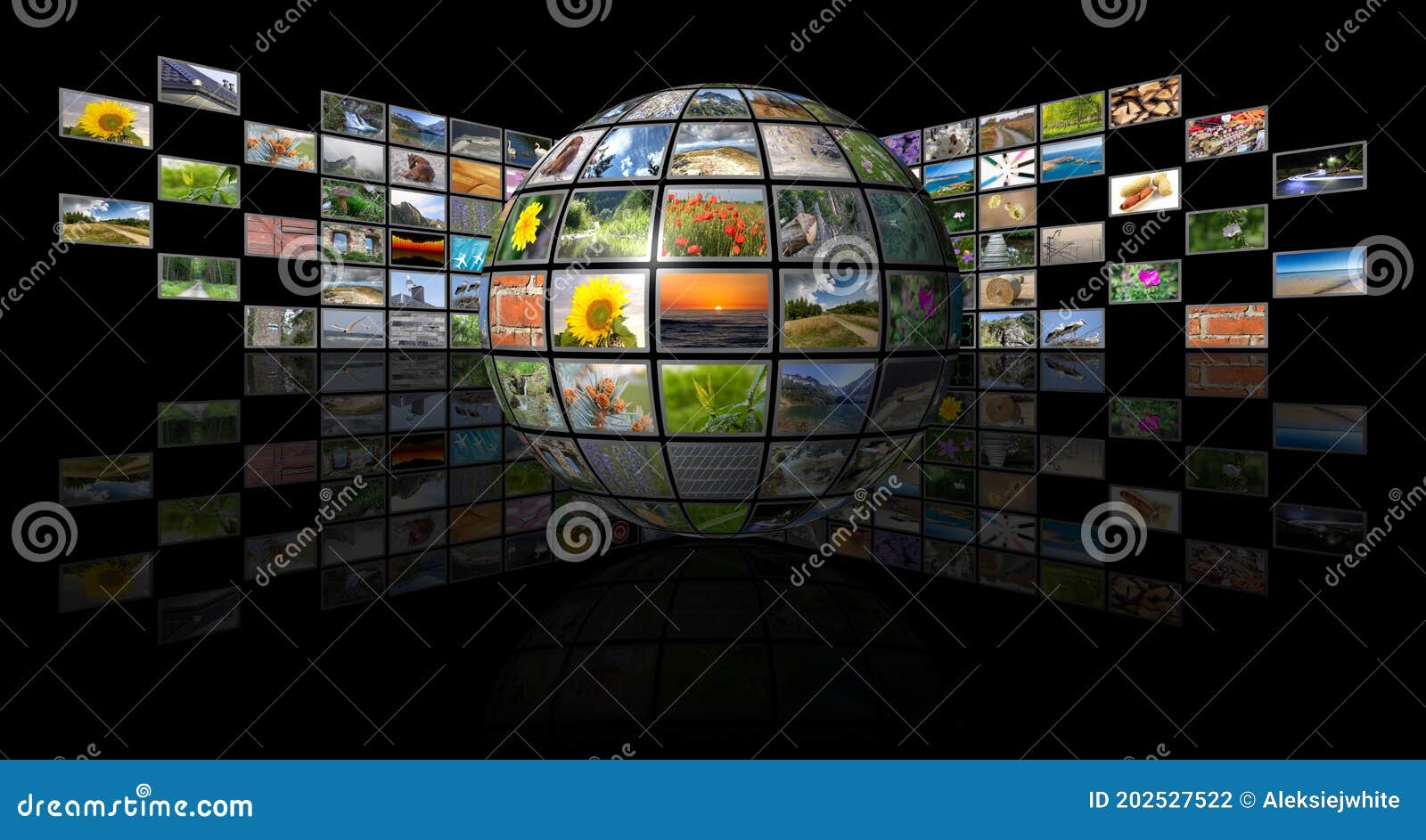Multimedia Sphere, Tv News Concept Illustration Stock Photo - Image of ...