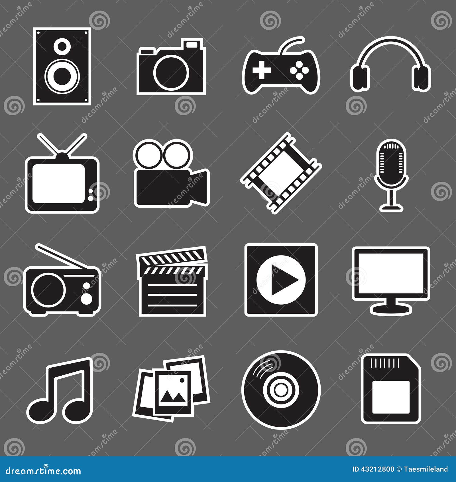 Multimedia sticker icon stock vector. Illustration of speaker - 43212800