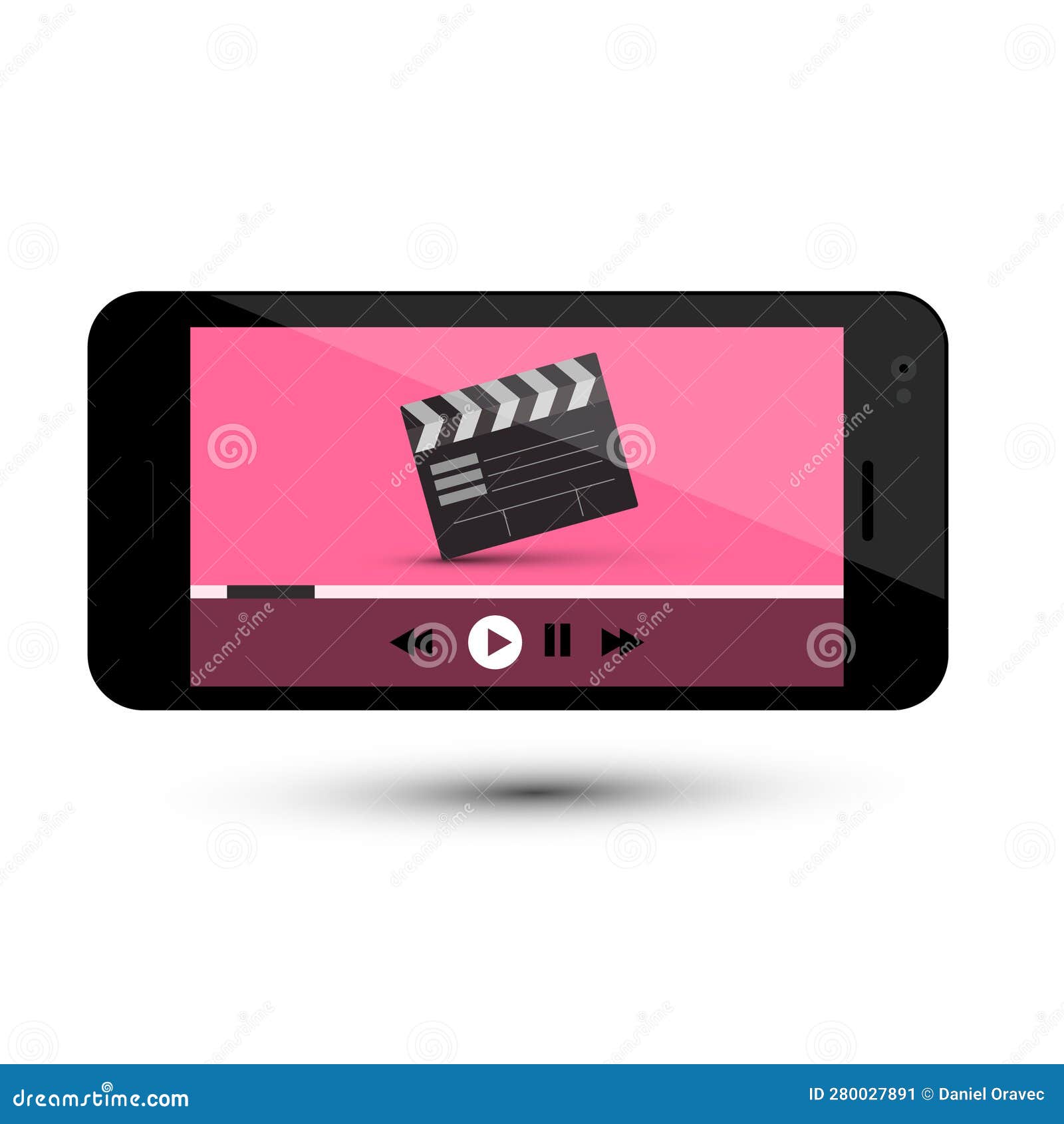 Multimedia Streaming - Video Player - App with Clapboard Icon on Mobile ...