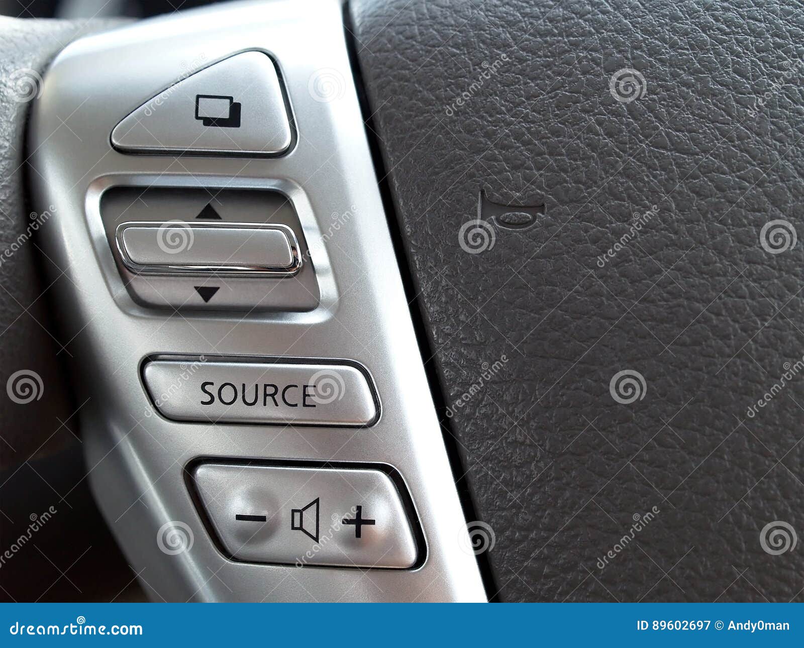 Multimedia System Control Buttons On Steering Wheel Royalty-Free Stock ...