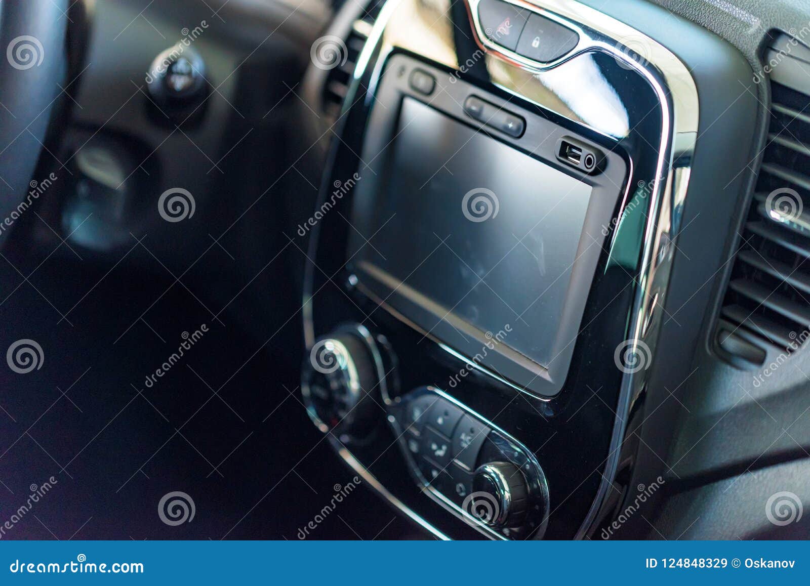 Multimedia System of Modern Car. Interior Concept Stock Image - Image ...