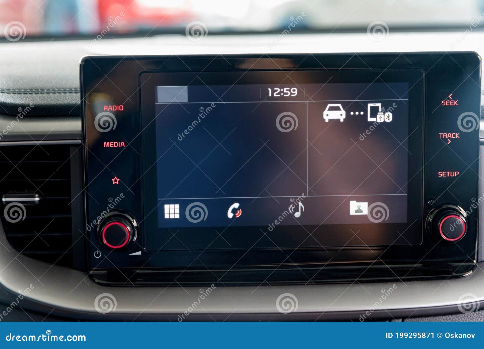 Multimedia System of a Modern Car. Interior Concept Stock Image - Image ...
