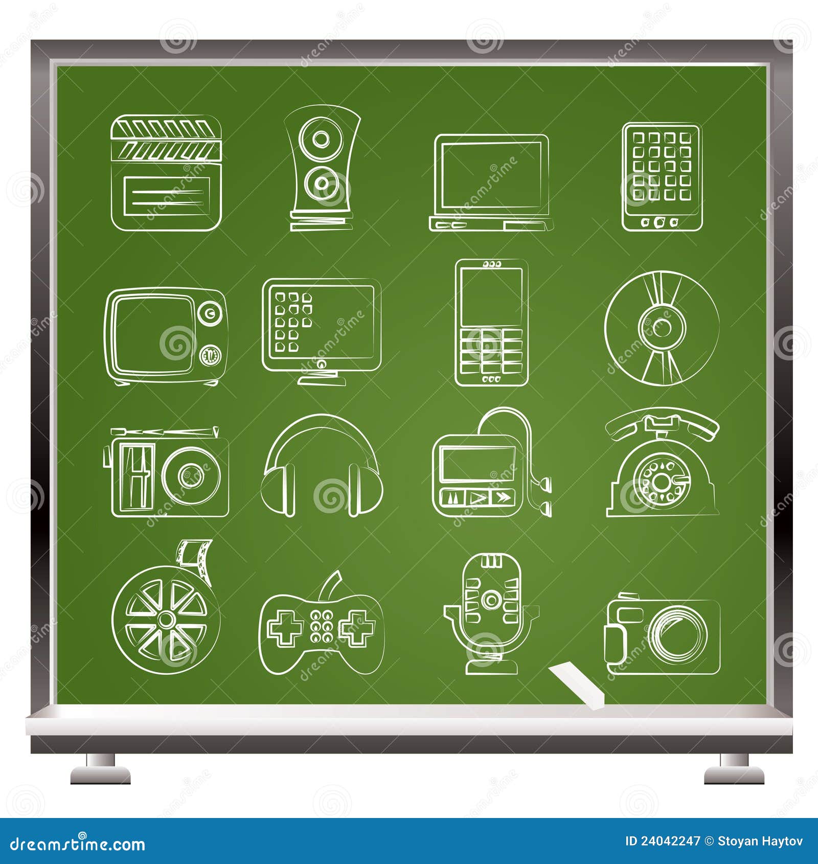 Multimedia and Technology Icons Stock Vector - Illustration of music ...