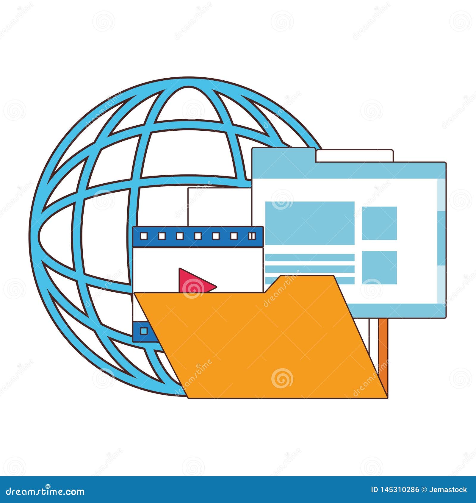 Multimedia Technology Symbols Stock Vector - Illustration of black ...