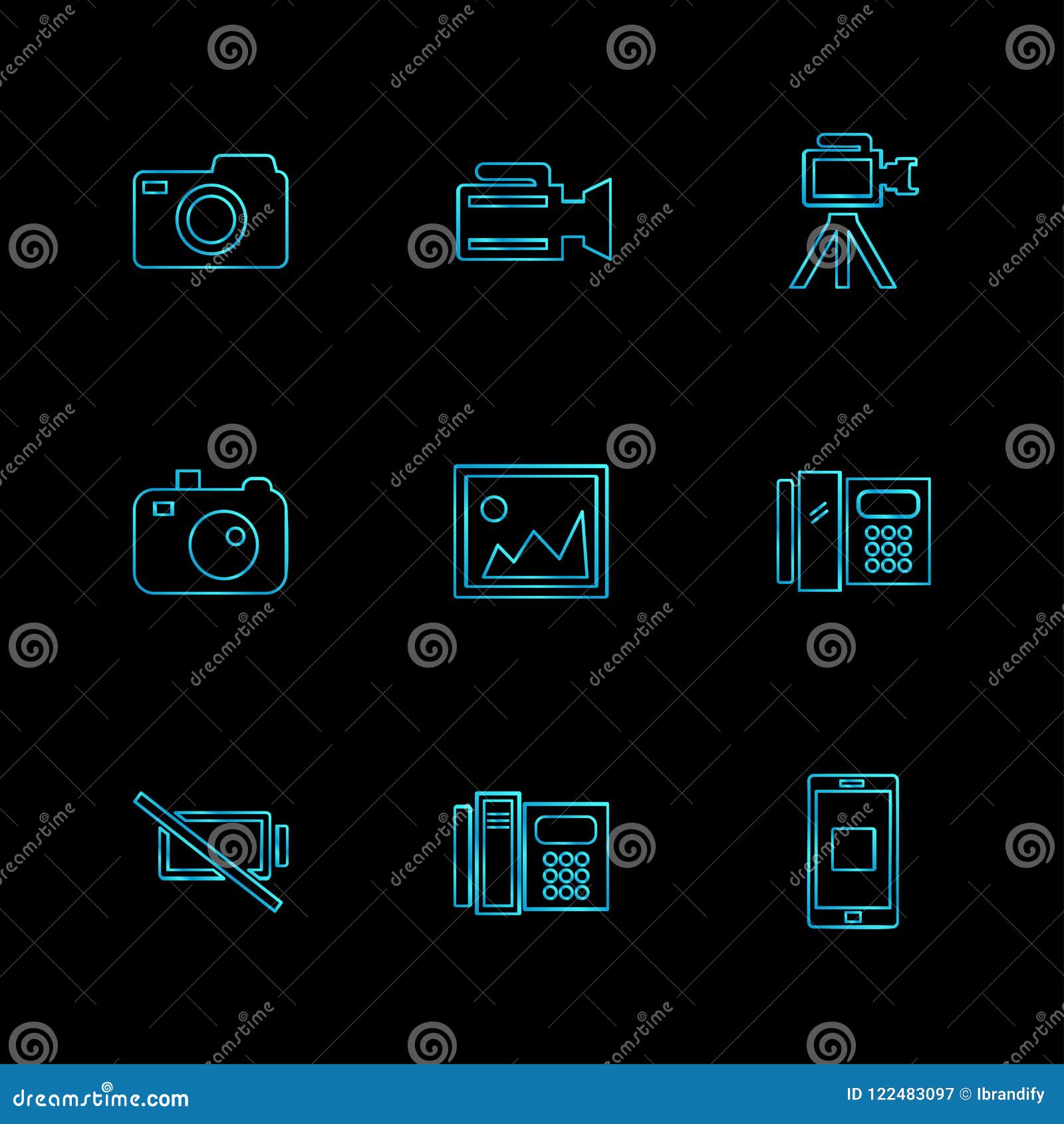 Multimedia , User Interface , Camera , Technology , Eps Icons Se Stock Vector - Illustration of ...