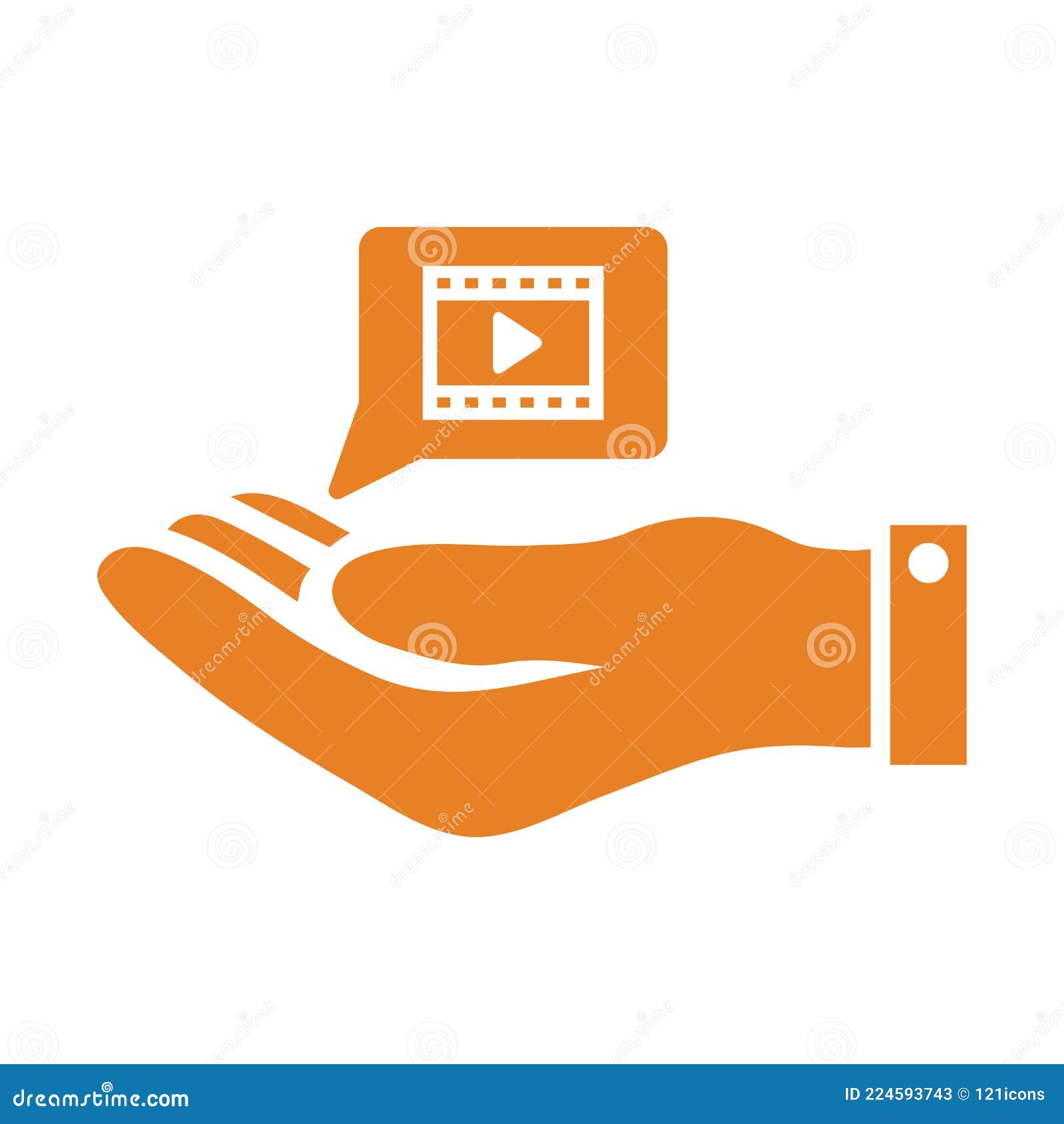 Multimedia, Video, Hand Icon. Orange Color Vector EPS Stock Vector ...