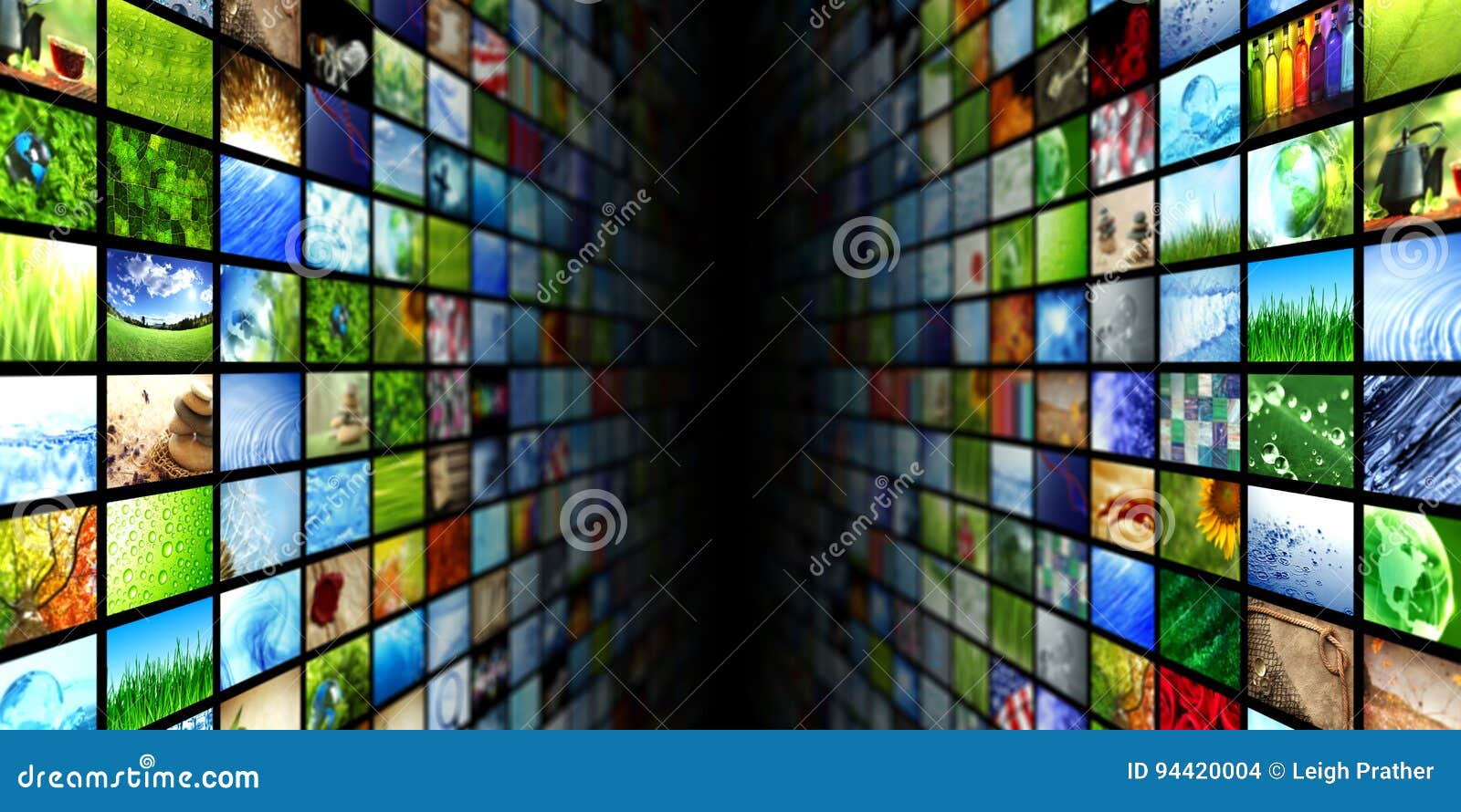Multimedia Video and Image Walls Stock Photo - Image of advertising ...