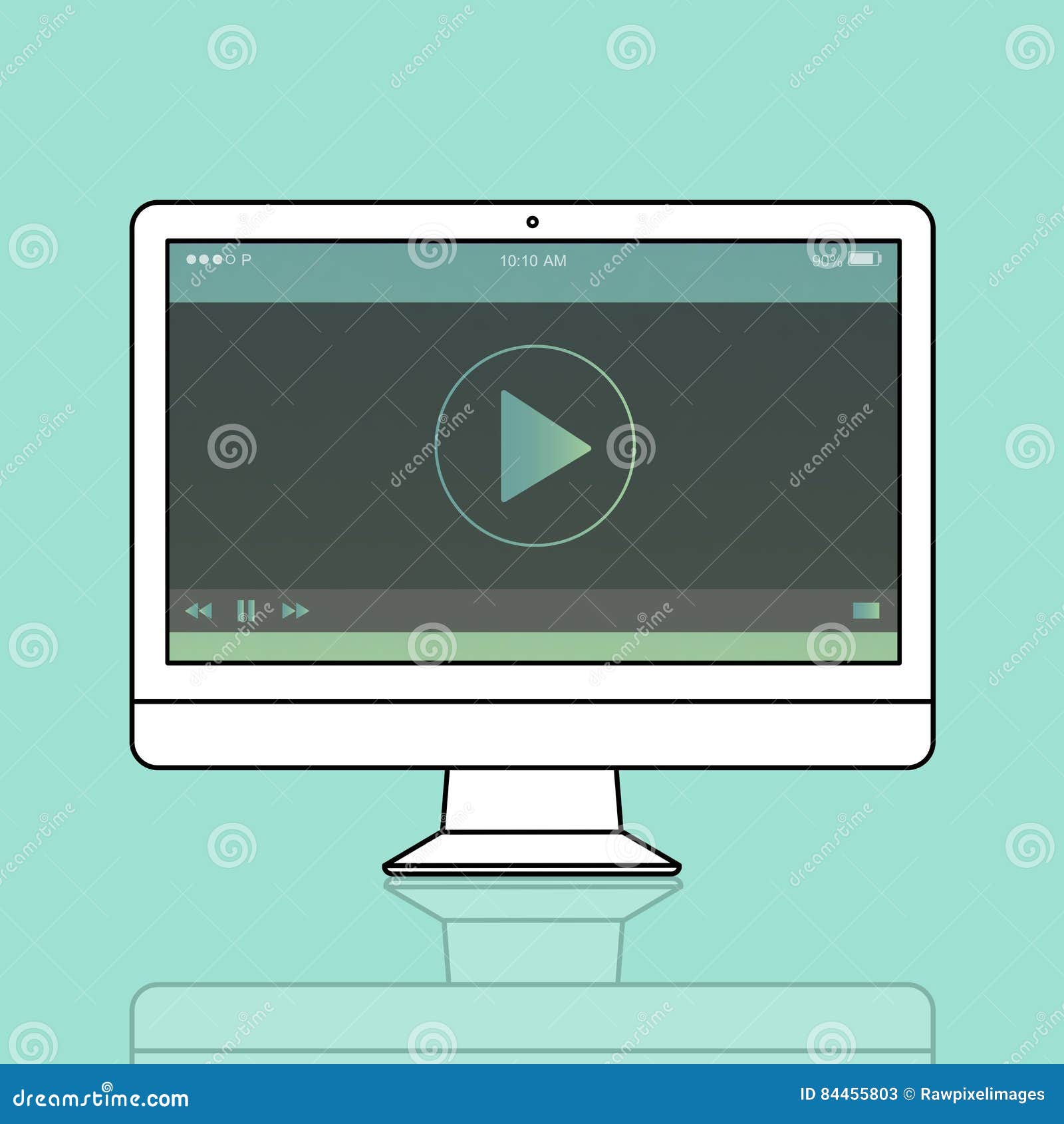 Multimedia Video Music Player Concept Stock Illustration - Illustration ...