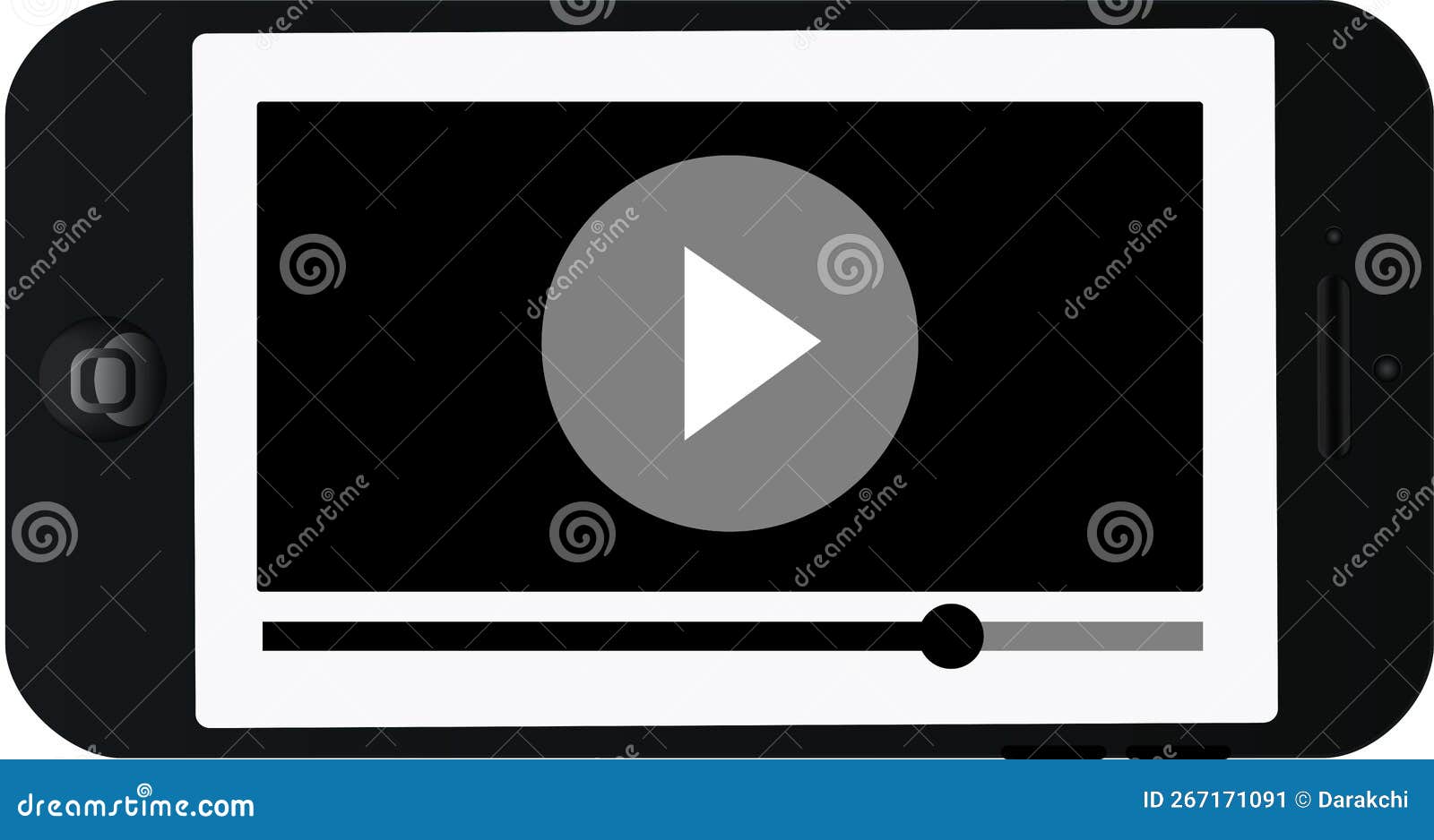 Multimedia Video Player Shape on a Smartphone Display Vector ...