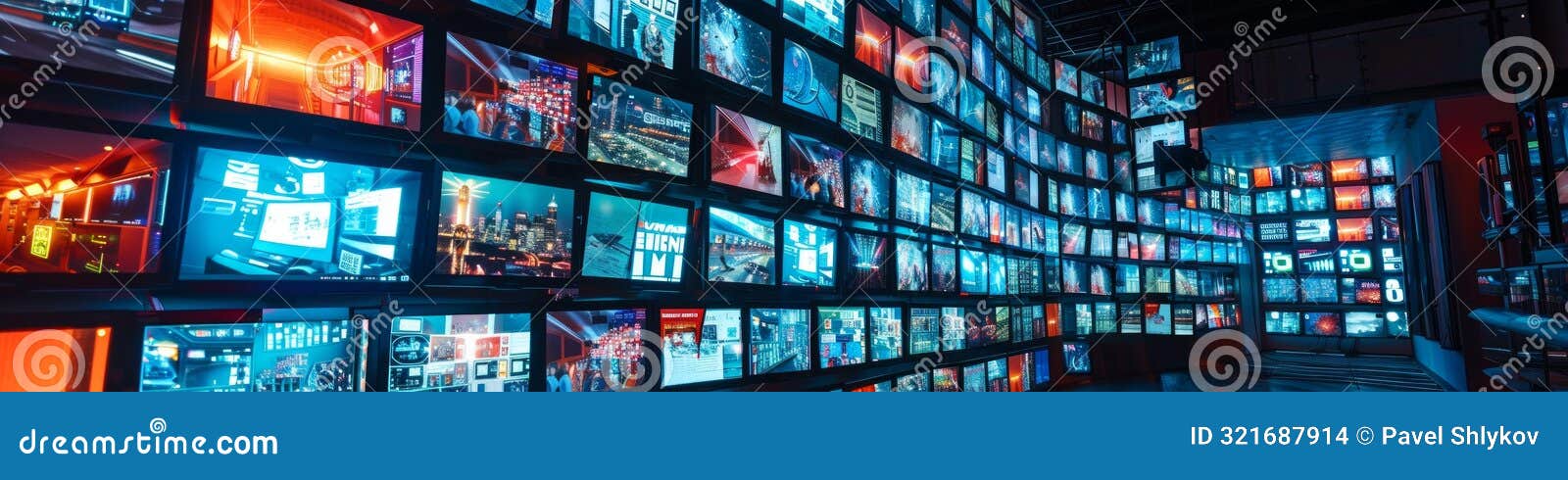 Multimedia Video Wall Television Broadcast. Multimedia Wall Television ...