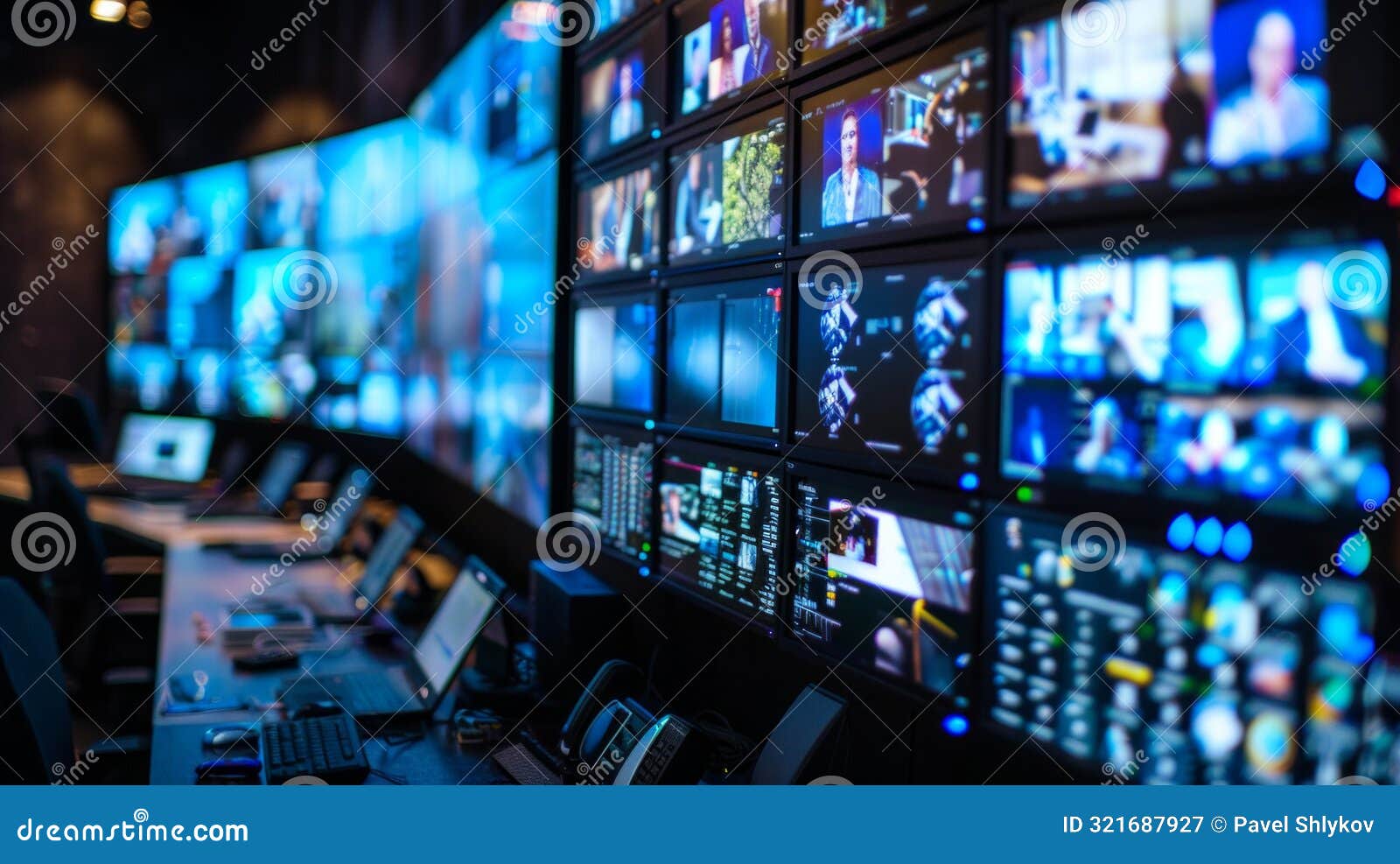 Multimedia Video Wall Television Broadcast. Multimedia Wall Television ...