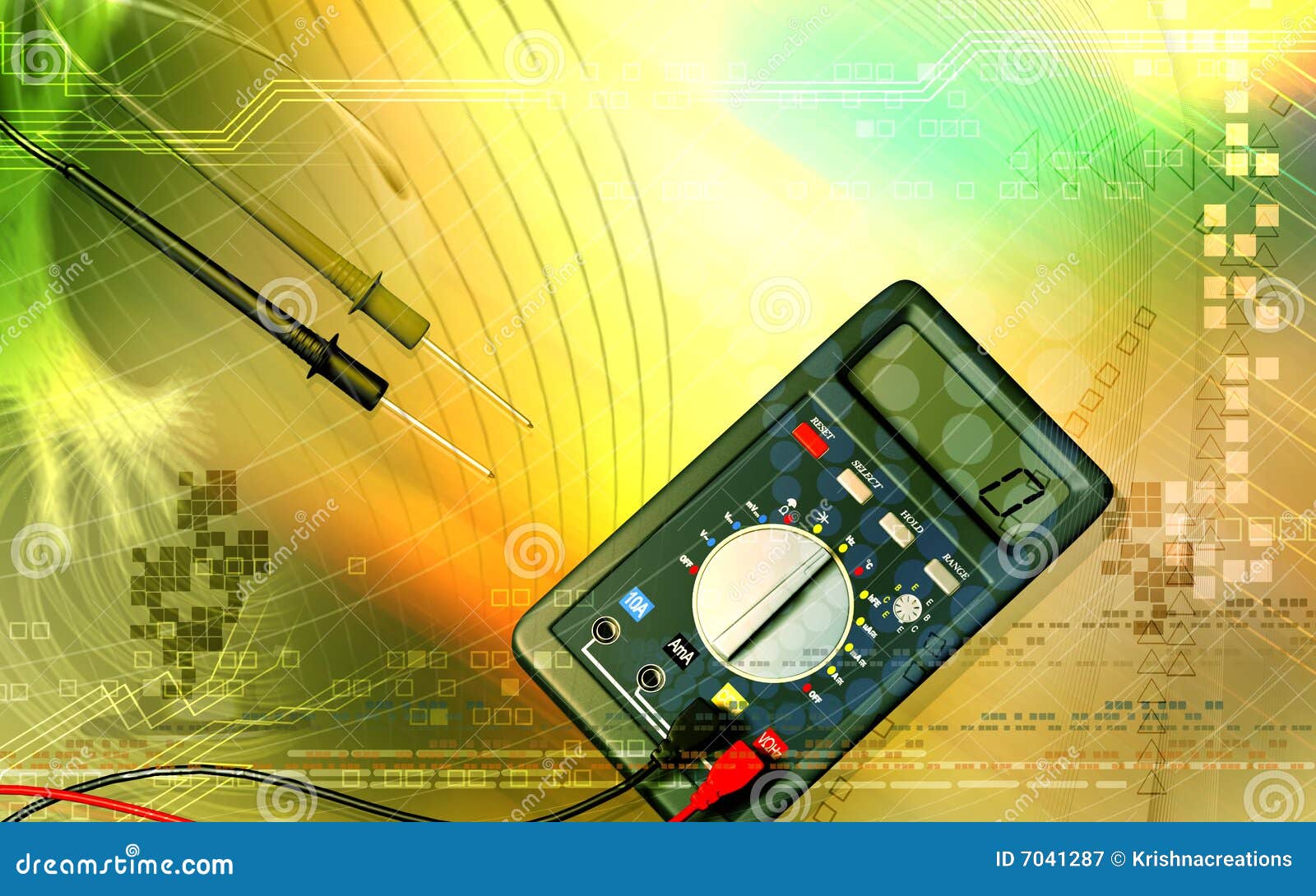 Multimeter stock illustration. Illustration of dial, reading - 7041287