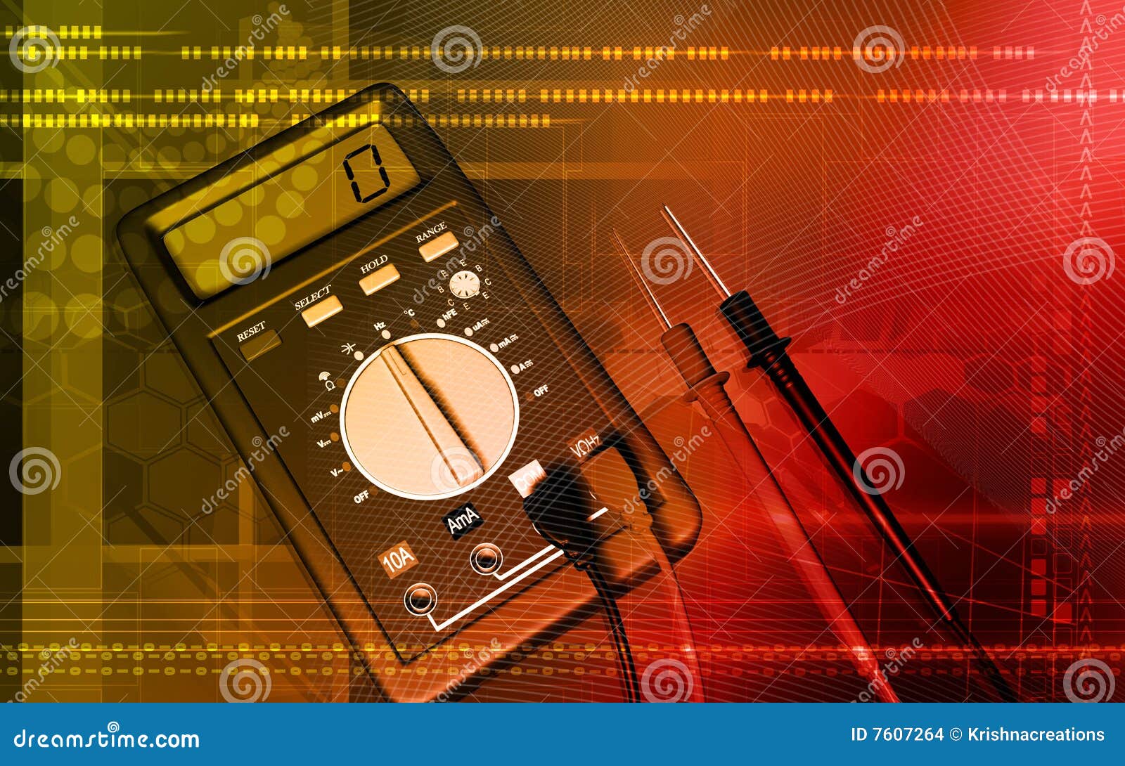 Multimeter stock illustration. Illustration of abstract - 7607264