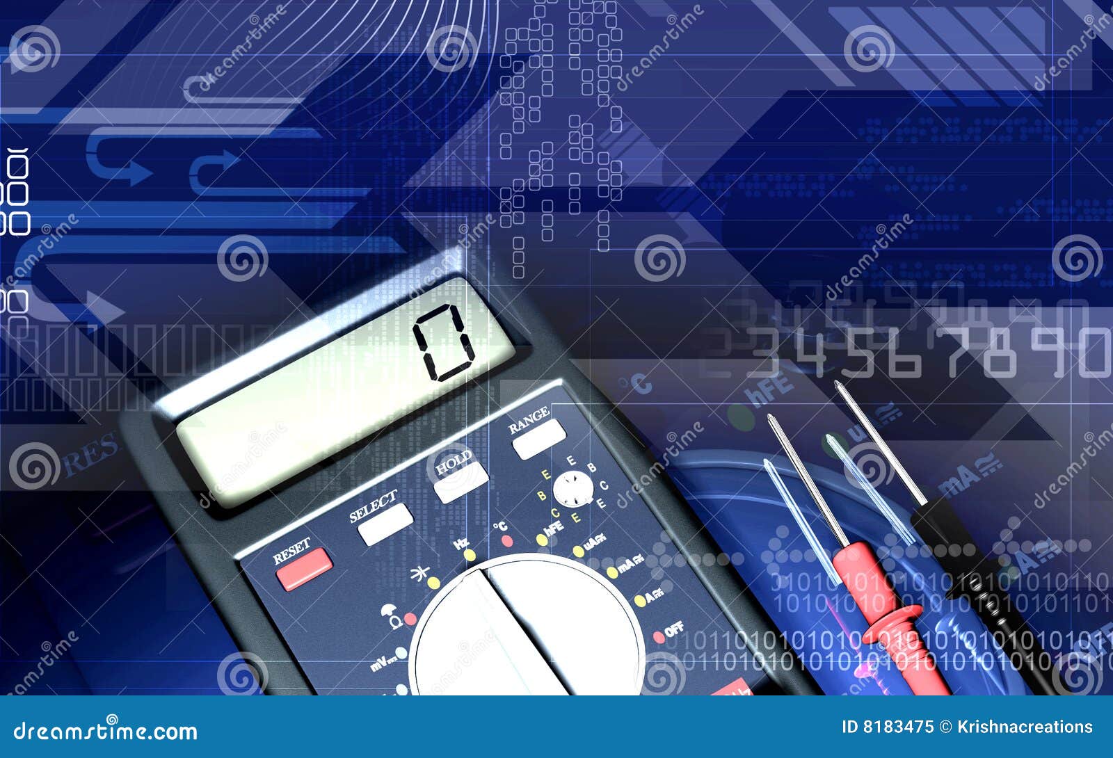 Multimeter stock illustration. Illustration of crystal - 8183475