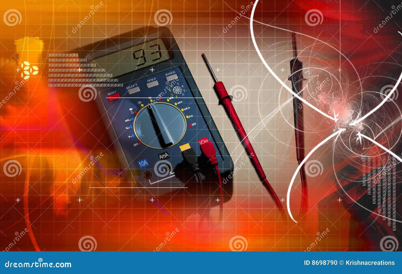Multimeter stock illustration. Illustration of dimensional - 8698790